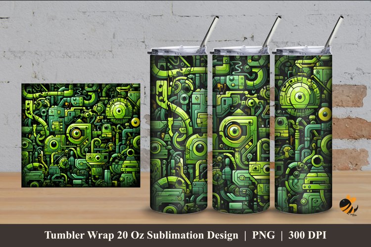 Machine System Tumbler Wrap Sublimation Design 4