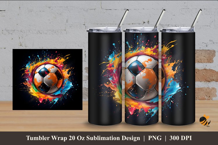 Ball Splash Effect Tumbler Wrap Sublimation Design (2999583)
