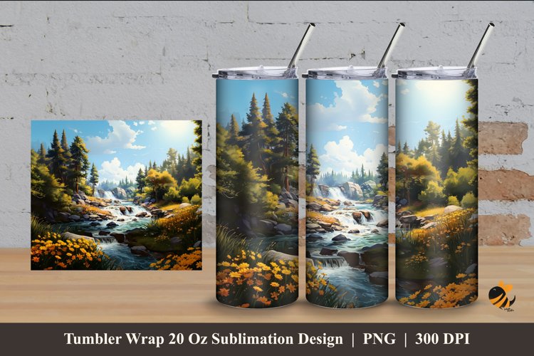 Natural Coolness Tumbler Wrap Sublimation Design 4