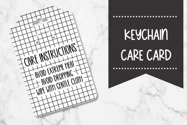 Black & White Grid | Keychain Care Card