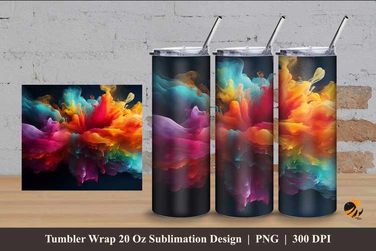 Splash Color Tumbler Wrap Sublimation Design 4