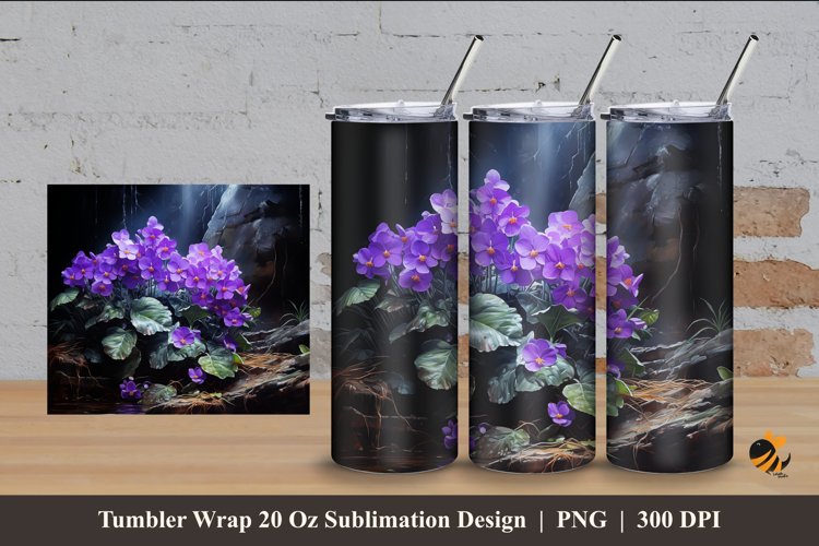 Beautiful Purple Tumbler Wrap Sublimation Design 4