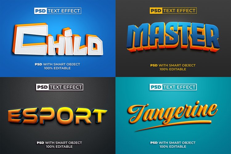 3D Text Effect Styles 4 Bundle (2358751)