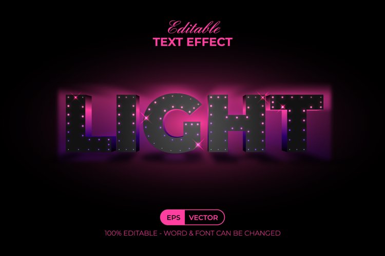 3D Text Effect Colorful Backlight Style