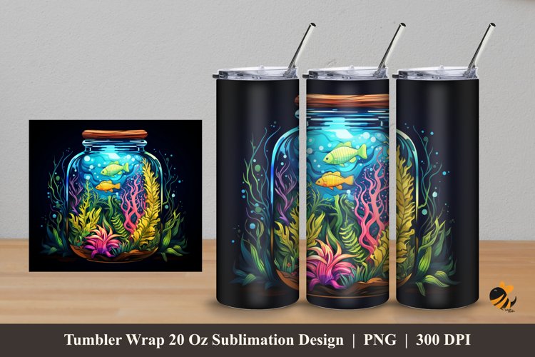 Colorful Jar Tumbler Wrap Sublimation Design 5