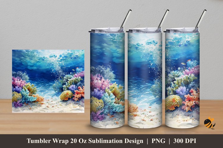Ocean Exploration Tumbler Wrap Sublimation Design (3206214)