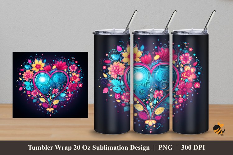 Love Beautiful Art Tumbler Wrap Sublimation Design (3260266)
