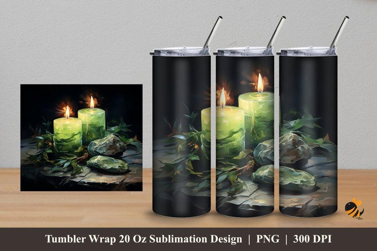 Crystal Candle Tumbler Wrap Sublimation Design 5