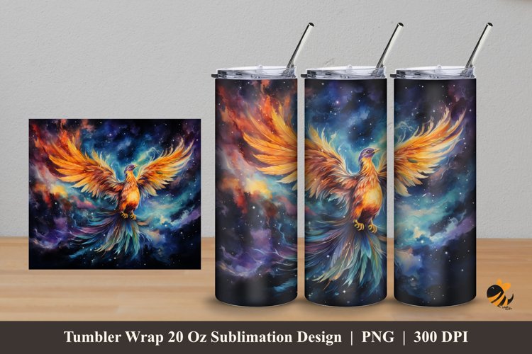 Phoenix Illution Tumbler Wrap Sublimation Design 5