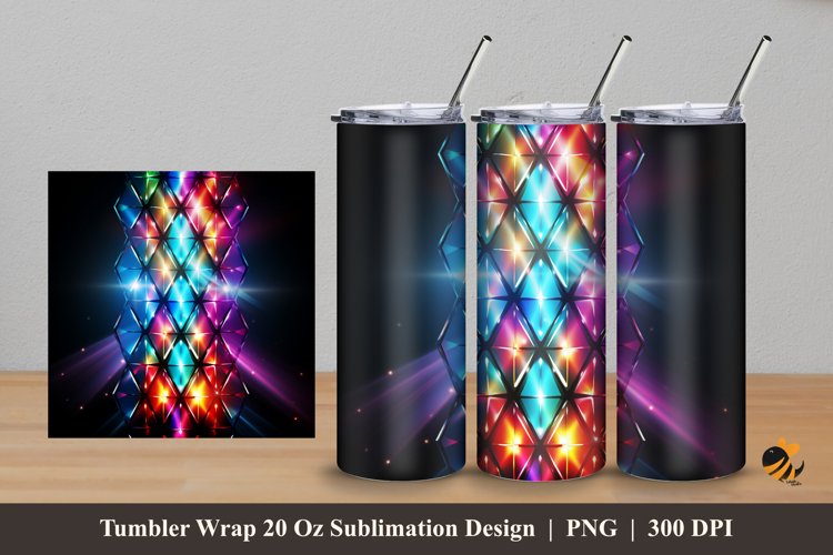 Lighting Neon Tumbler Wrap Sublimation Design 5