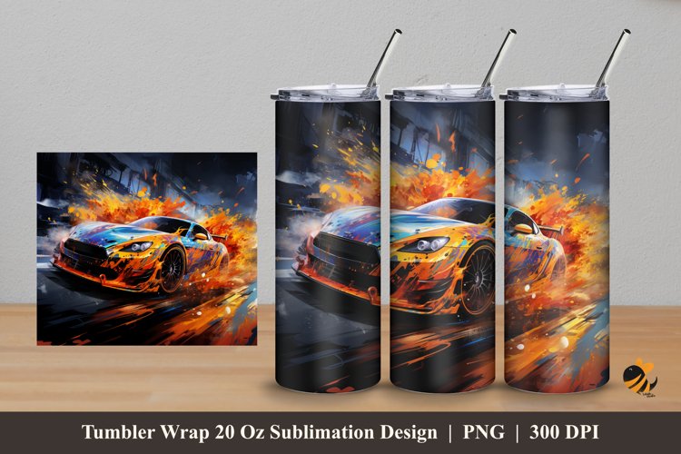 Street Car Tumbler Wrap Sublimation Design 5