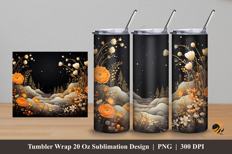 Yellow Shine Tumbler Wrap Sublimation Design 5