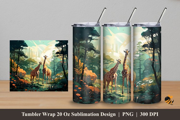 Natural Habitat Tumbler Wrap Sublimation Design 5