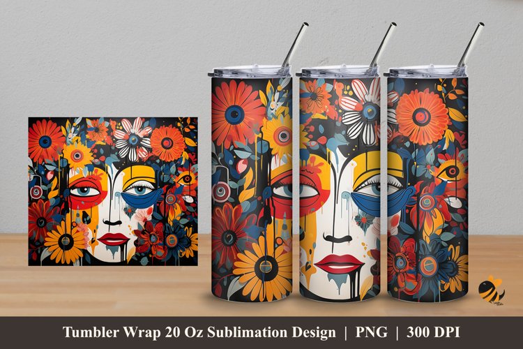 Doodles Colorful Tumbler Wrap Sublimation Design 5