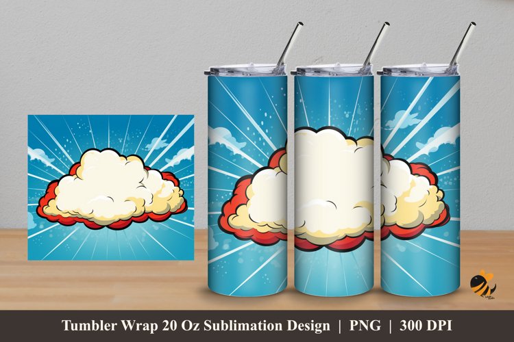 Cloud Cartoon Tumbler Wrap Sublimation Design 5