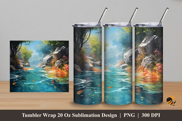 Natural Style Tumbler Wrap Sublimation Design 5