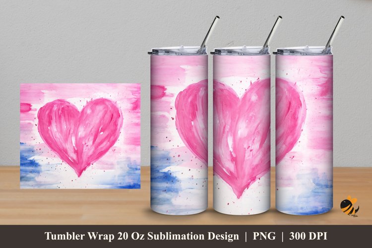 Sweet Pink Love Tumbler Wrap Sublimation Design 5