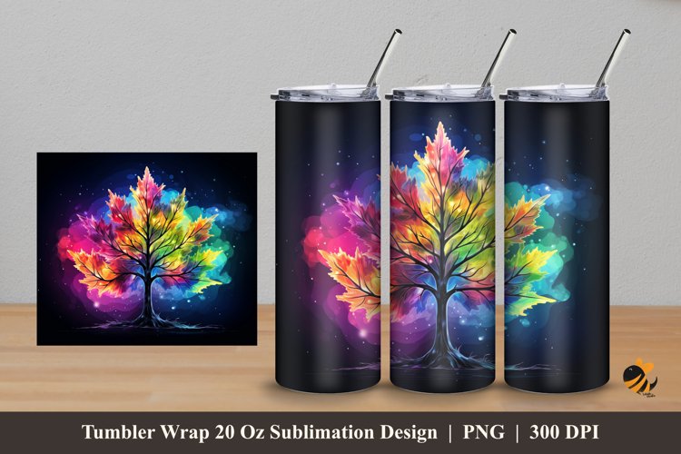 Colorful Maple Tree Tumbler Wrap Sublimation (3173961)