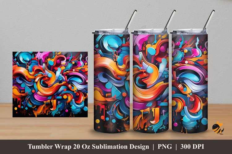 Art Colors Tumbler Wrap Sublimation Design 5
