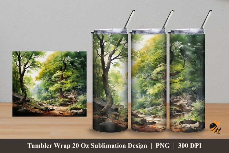 Greenish Tumbler Wrap Sublimation Design 5