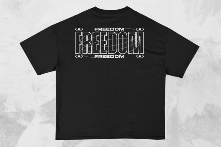 Freedom Streetwear Typography T-shirt Design