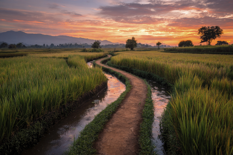 Rice Field Background