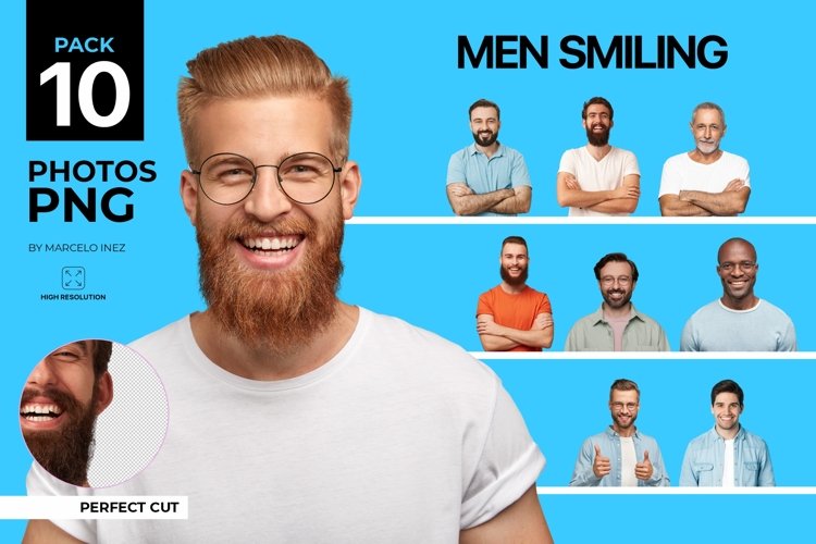 10 Photos Men Smiling PNG