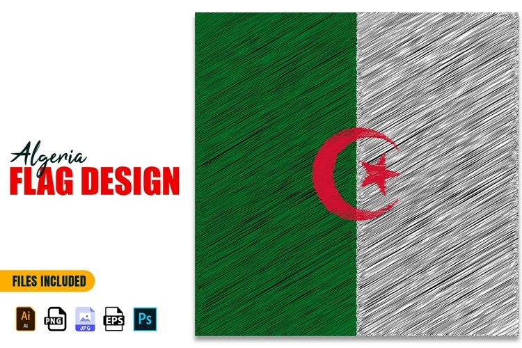 1st November Algeria Revolution Day Flag Design