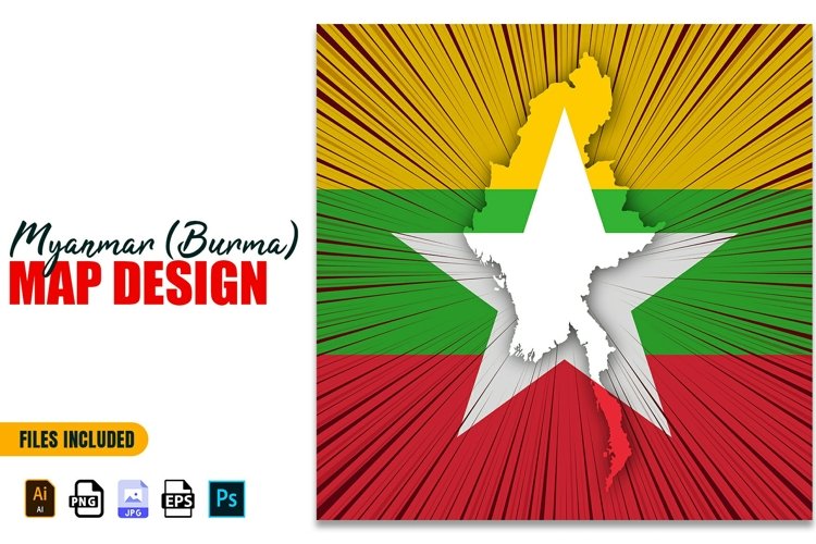 Myanmar Independence Day Map Design