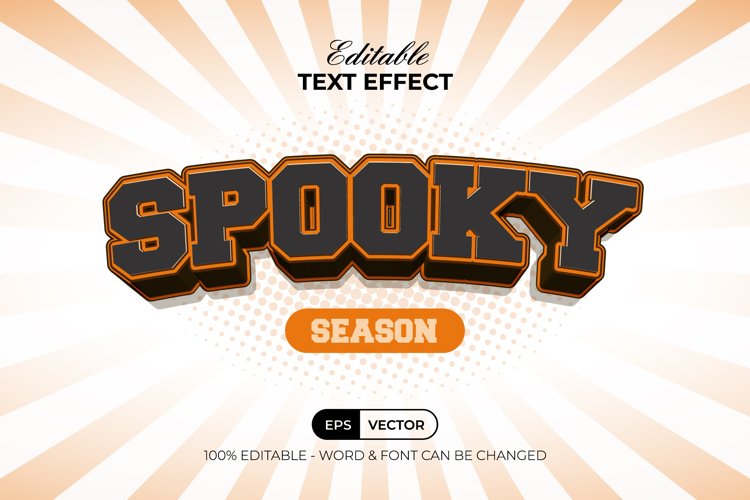 Spooky Text Effect Curved Style