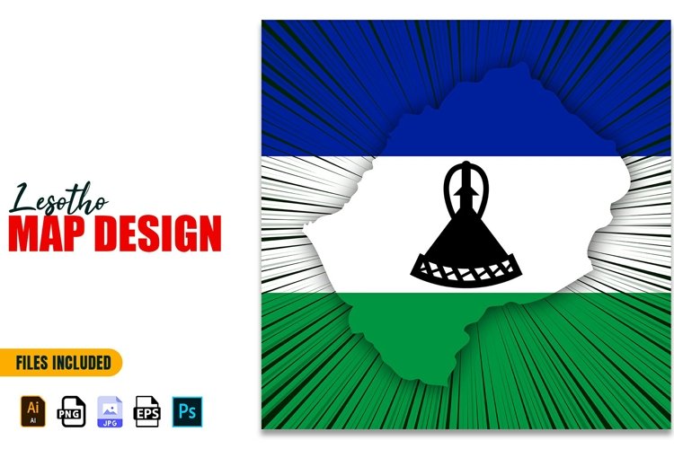 Lesotho Independence Day Map Design