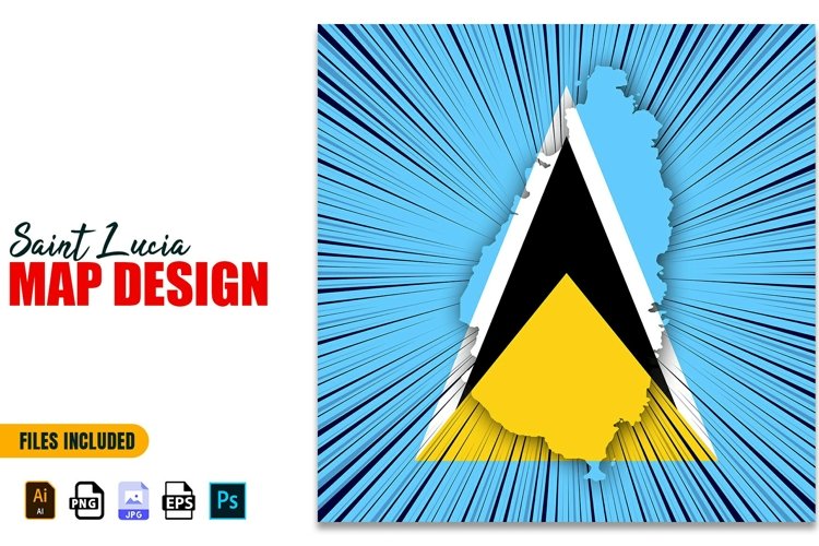 Saint Lucia Independence Day Map Design