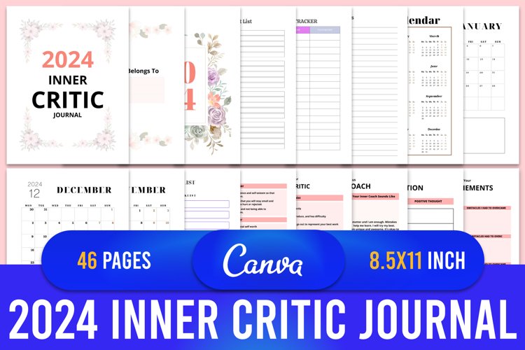 2024 Inner Critic journal Canva Template