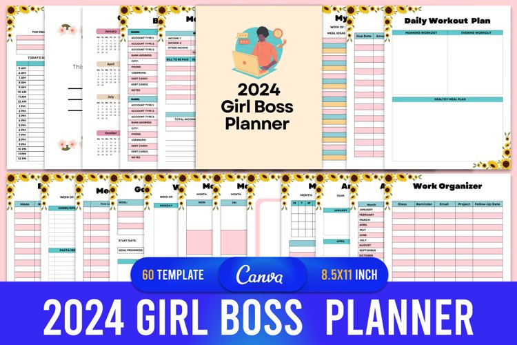2024 Girl Boss Planner Canva Template