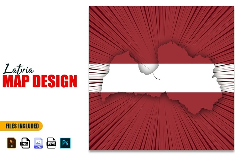 Latvia Independence Day Map Design