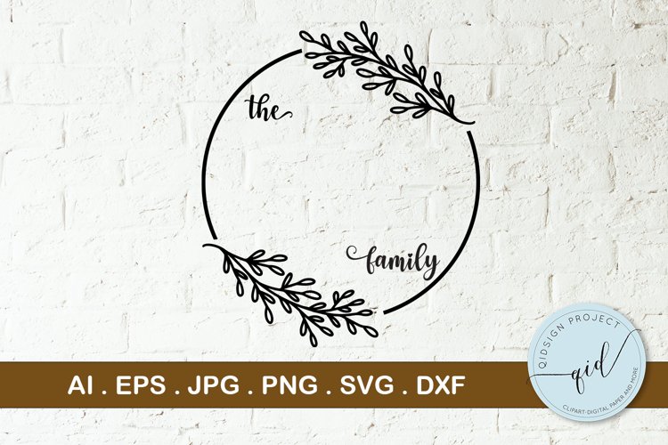Family monogram sign SVG for farmhouse home round SVG
