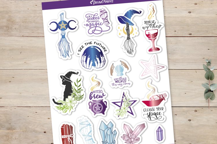 Witch Stickers Bundle | Wicca Witch Printable Sticker - Free Design of ...