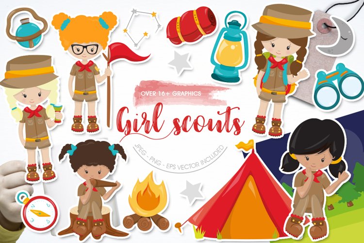 Girl Scout graphics | illustrations | vector