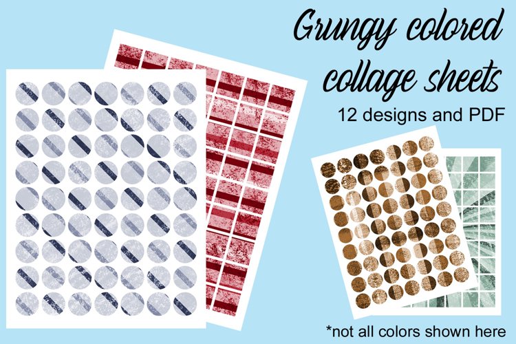 Grungy colored collage sheets