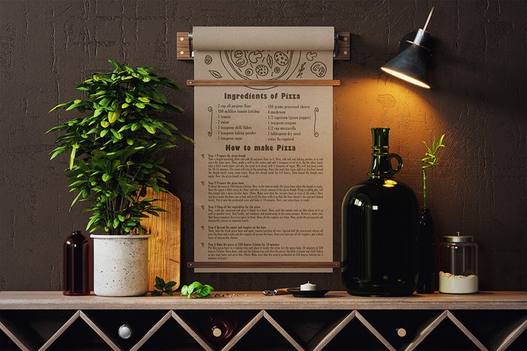 Hanging Note Roll Mockup