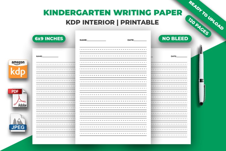 Kindergarten Writing Paper KDP Interior