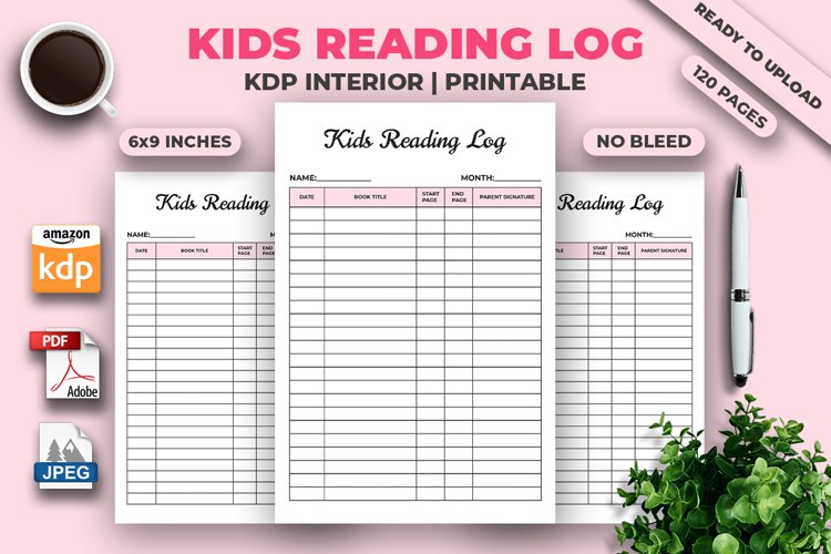 Kids Reading Log KDP Interior
