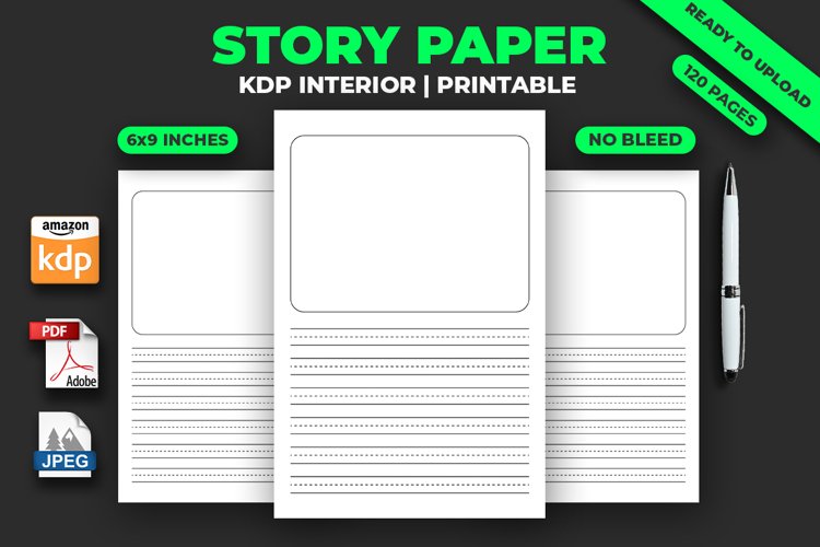 Story Paper KDP Interior (2154992) | Planner Templates | Design Bundles