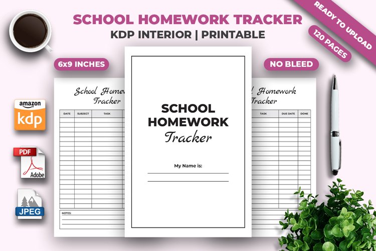 School Homework Tracker KDP Interior (2154918) | Planner Templates ...