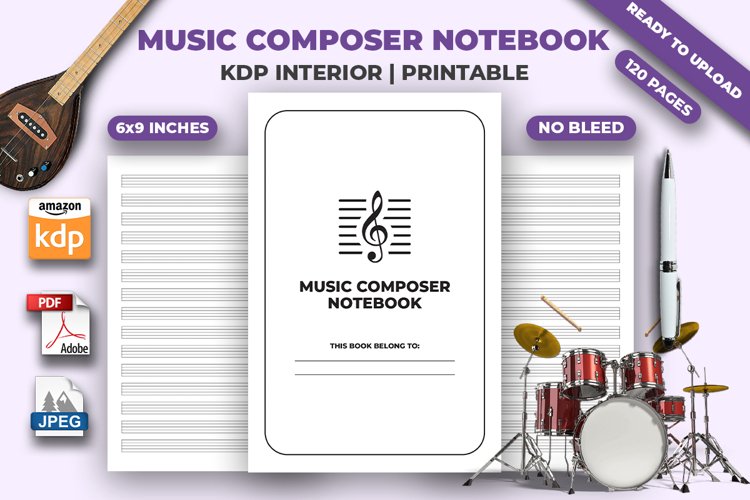 Music Composer Notebook KDP Interior (2154954) | Planner Templates ...