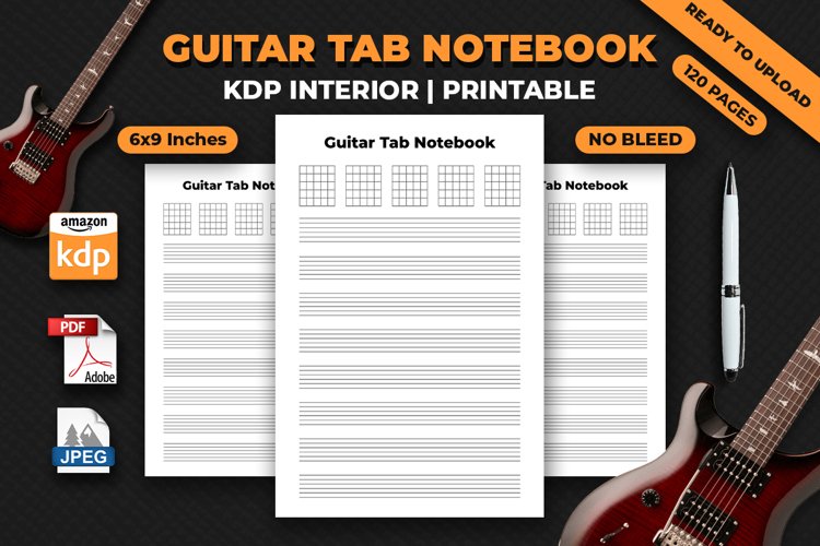 Guitar Tab Notebook KDP Interior