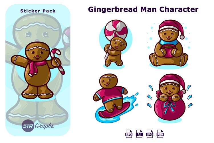 Gingerbread Man Character - Sticker Pack