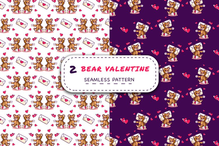 2 Bear Valentine - Seamless Patterns