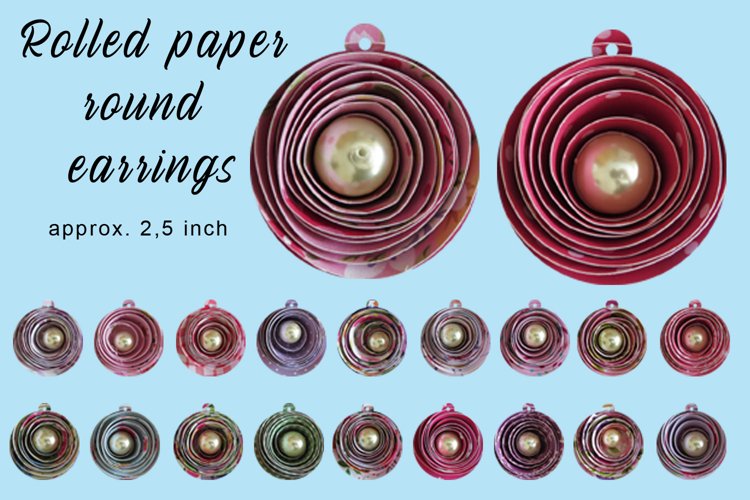 Rolled paper round earrings