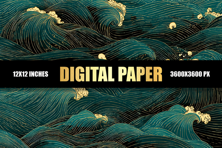 Sea Waves Digital Paper (6142039)